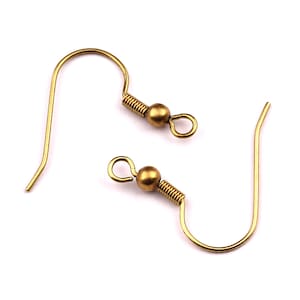 Brass Earring Hook - Raw Brass Ear Wires - Earring Findings - Jewelry ...