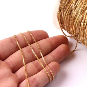 Cube Box Chain - Link Square Chain - Raw Brass Chain - Tiny Cube Box ...