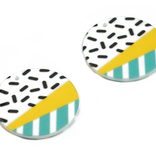 Acrylic Round Earring Charms Circle Pendant Earring - Etsy