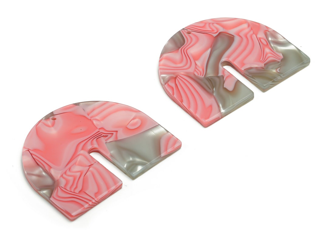 PVC Domed U Earring Charms - PVC Geometry Half Oval Pendant - Jewelry ...