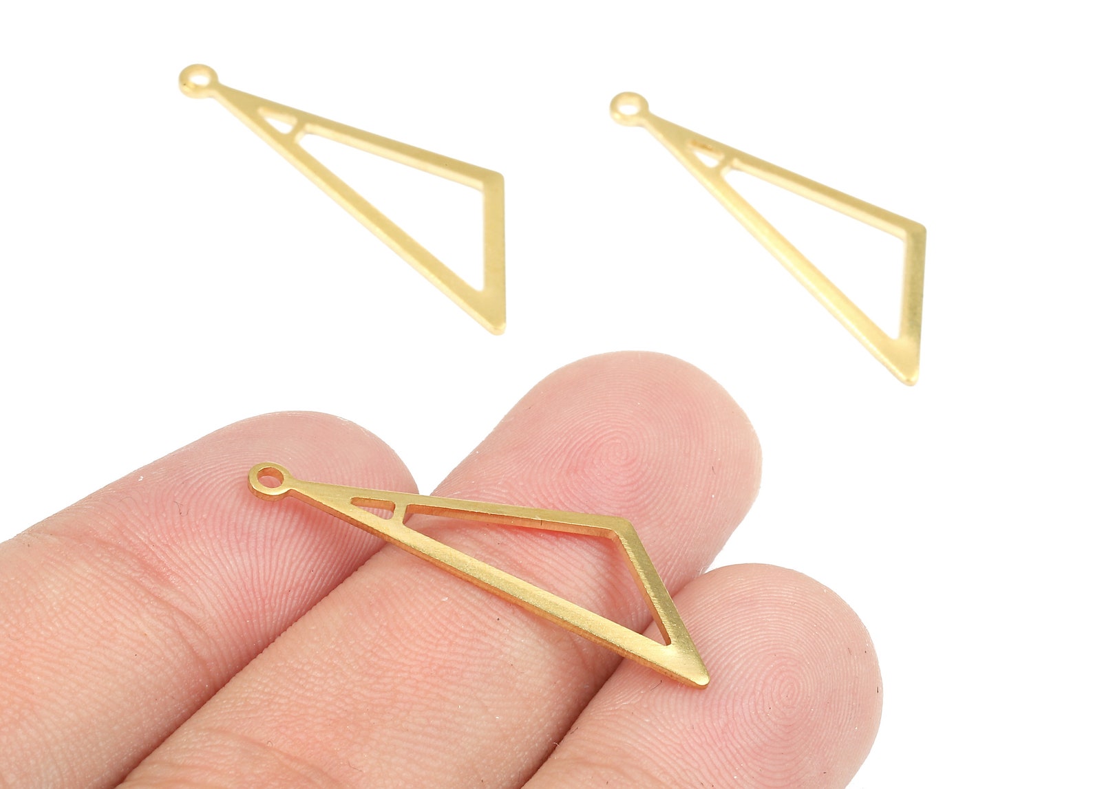Brass Triangle Charms Raw Brass Triangle Earrings and - Etsy