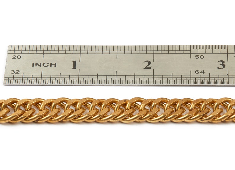 Faceted Curb Chain Raw Brass Curb Chain Open Link Chain - Etsy