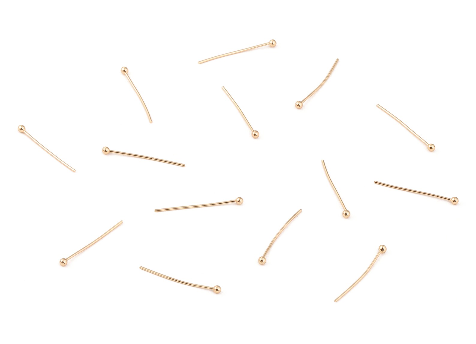 Brass Ball Earring Pin - Brass Ball Earring Post - 18K Real Gold Plated ...