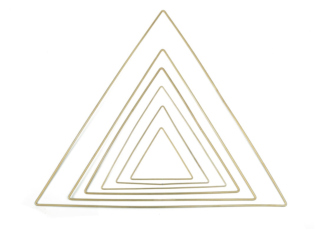 Brass Triangle Macrame Ring - Raw Brass Himmeli Tube Triangle Hanging ...