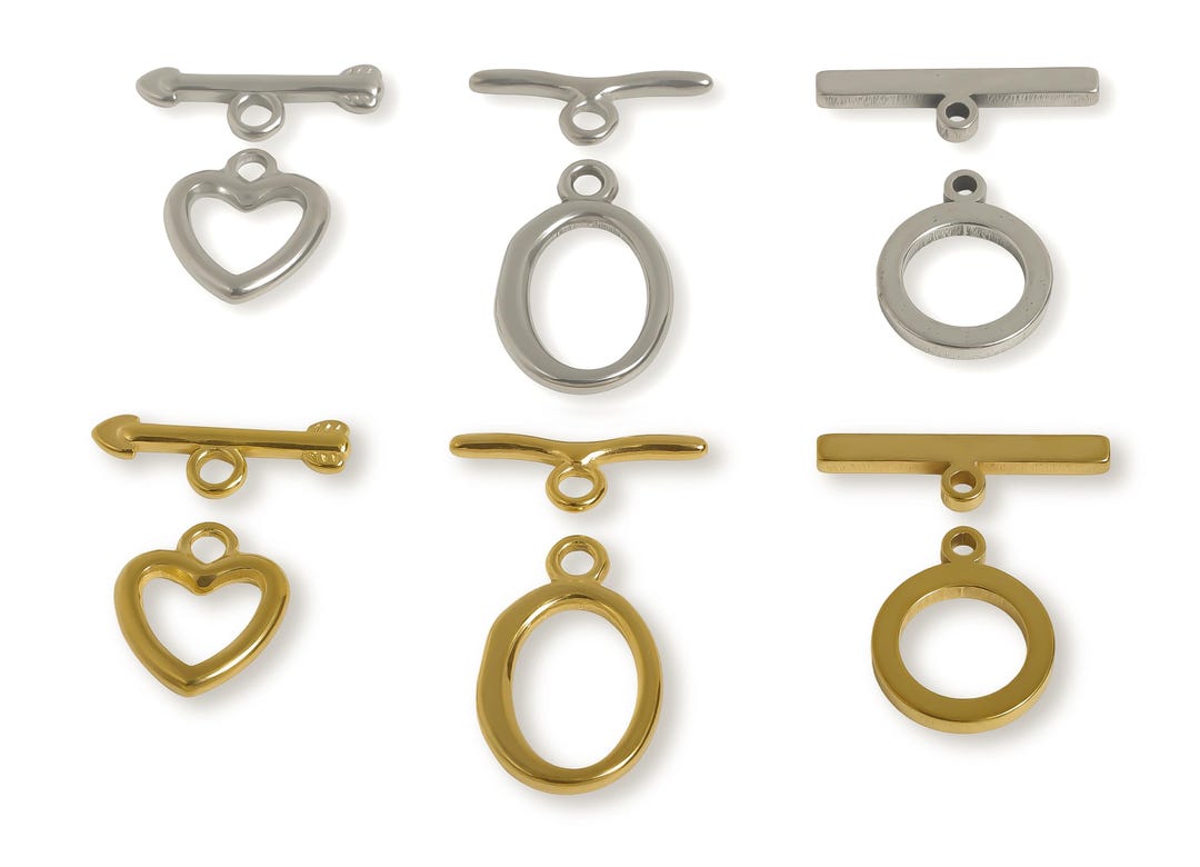 Stainless Steel Toggle Clasps - Heart Oval & Round Bar Clasps for DIY ...