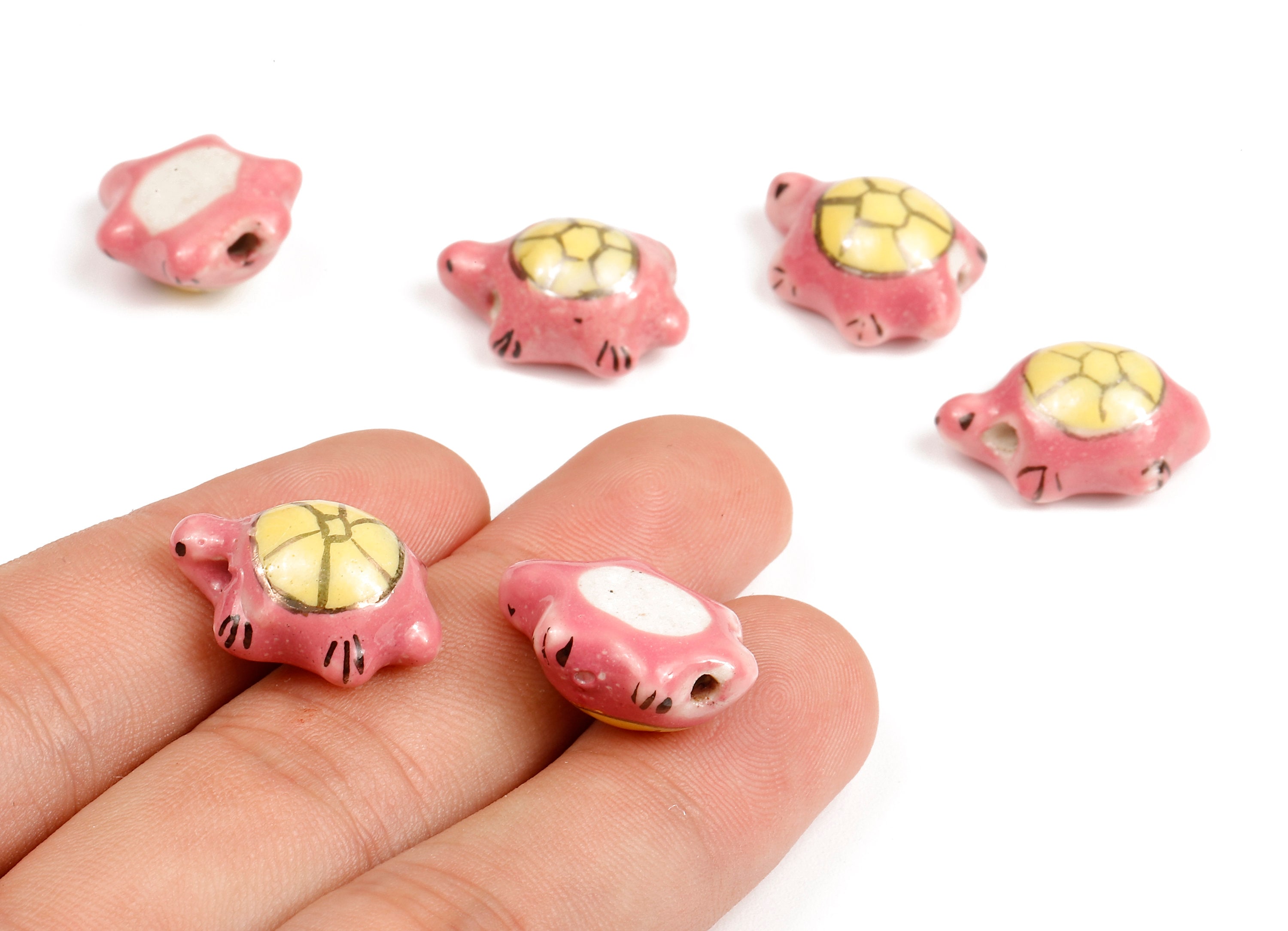 Glazed Ceramic Tortoise Beads Carved Tortoise Beads | Etsy