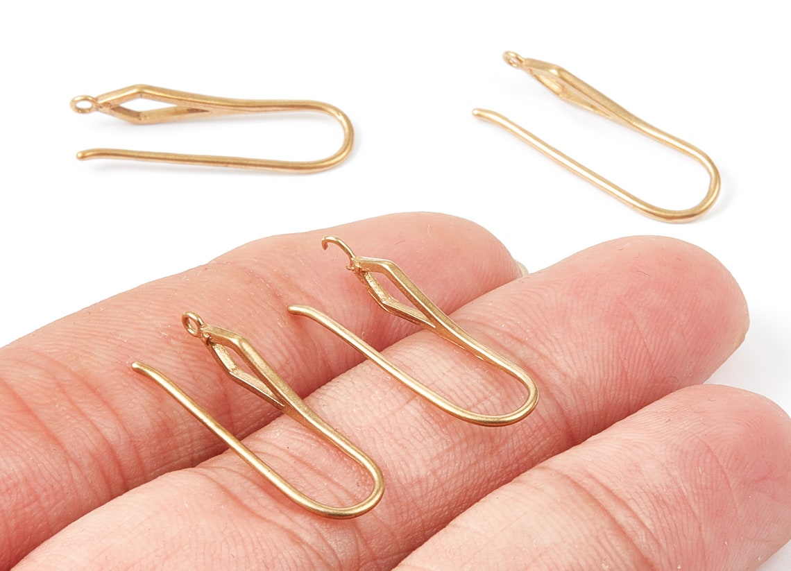 Brass Earring Hooks Brass Earring Wires Earring Findings - Etsy