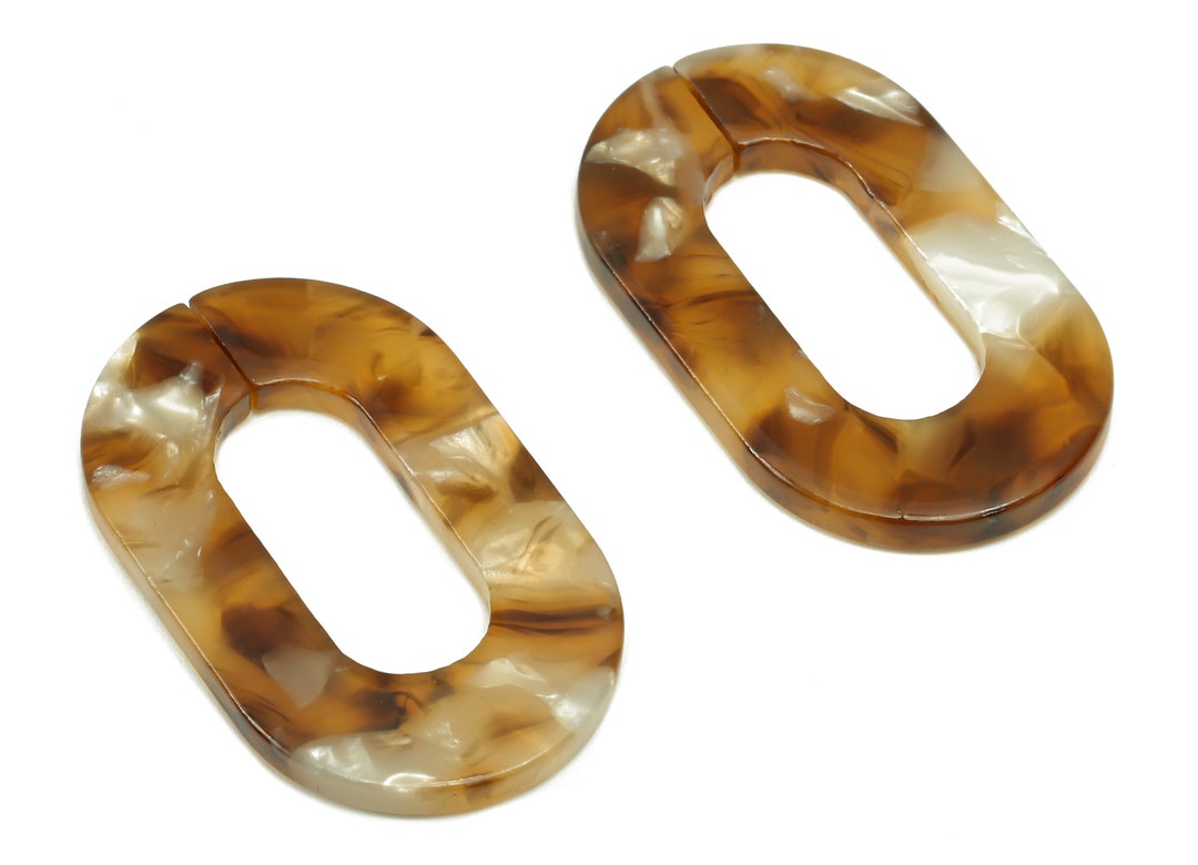 Acetate Oval Charms - Laser Cut Open Oval Flat Cable Chain - Acetate ...