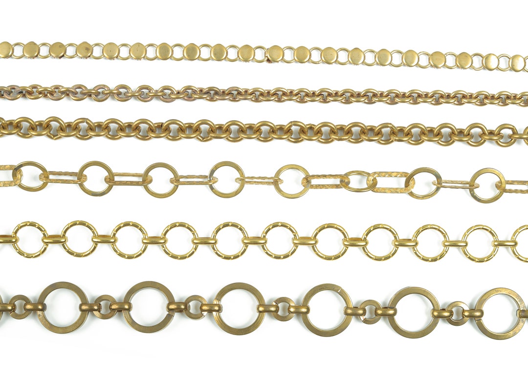 Link Oval Chain - Textured Round Rolo Chain - Round Link Cable Chain ...