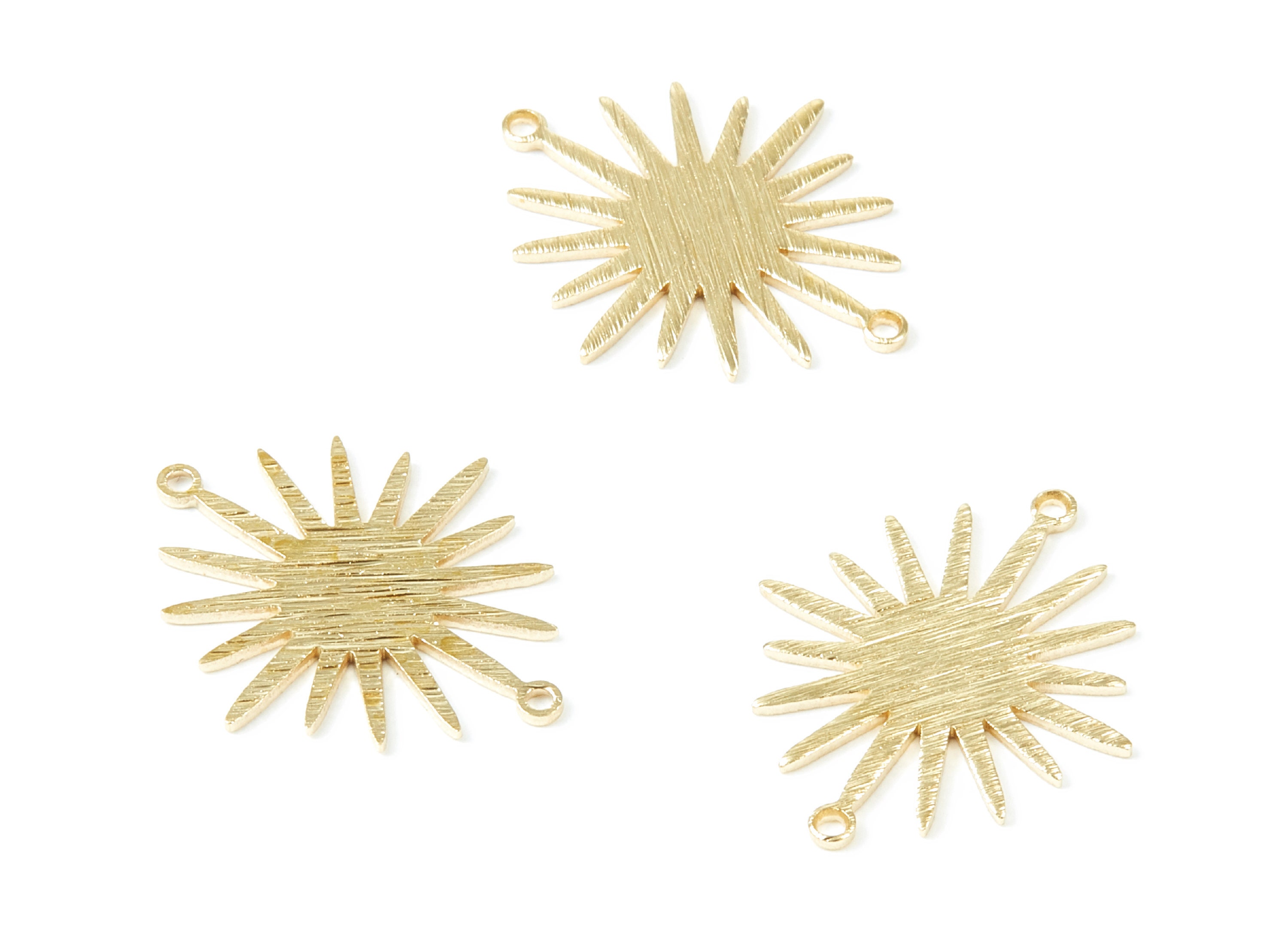 Brass Sun Charms Textured Sun Shaped Raw Brass Connector - Etsy
