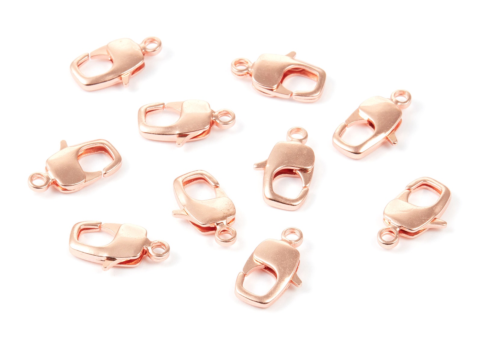 Brass Parrot Clasp - 17mm - Rose Tone Plated Brass Lobster Claw Clasps ...