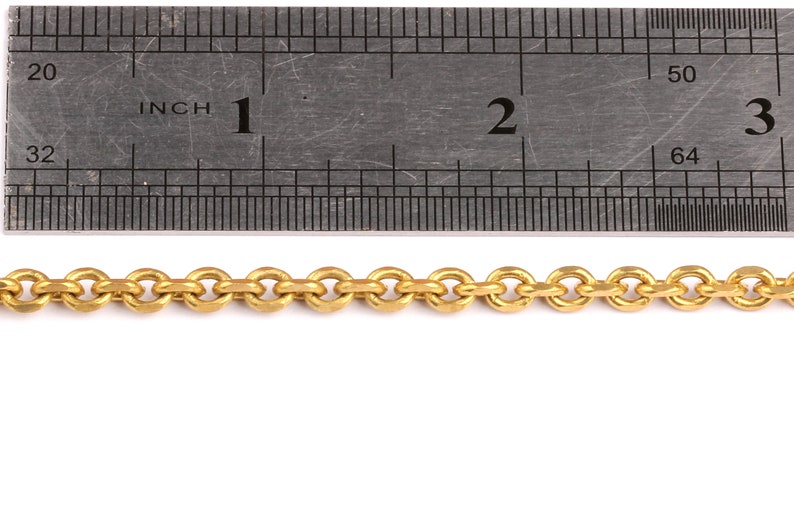 Flat Cable Chain Raw Brass Unsoldered Faceted Cable - Etsy