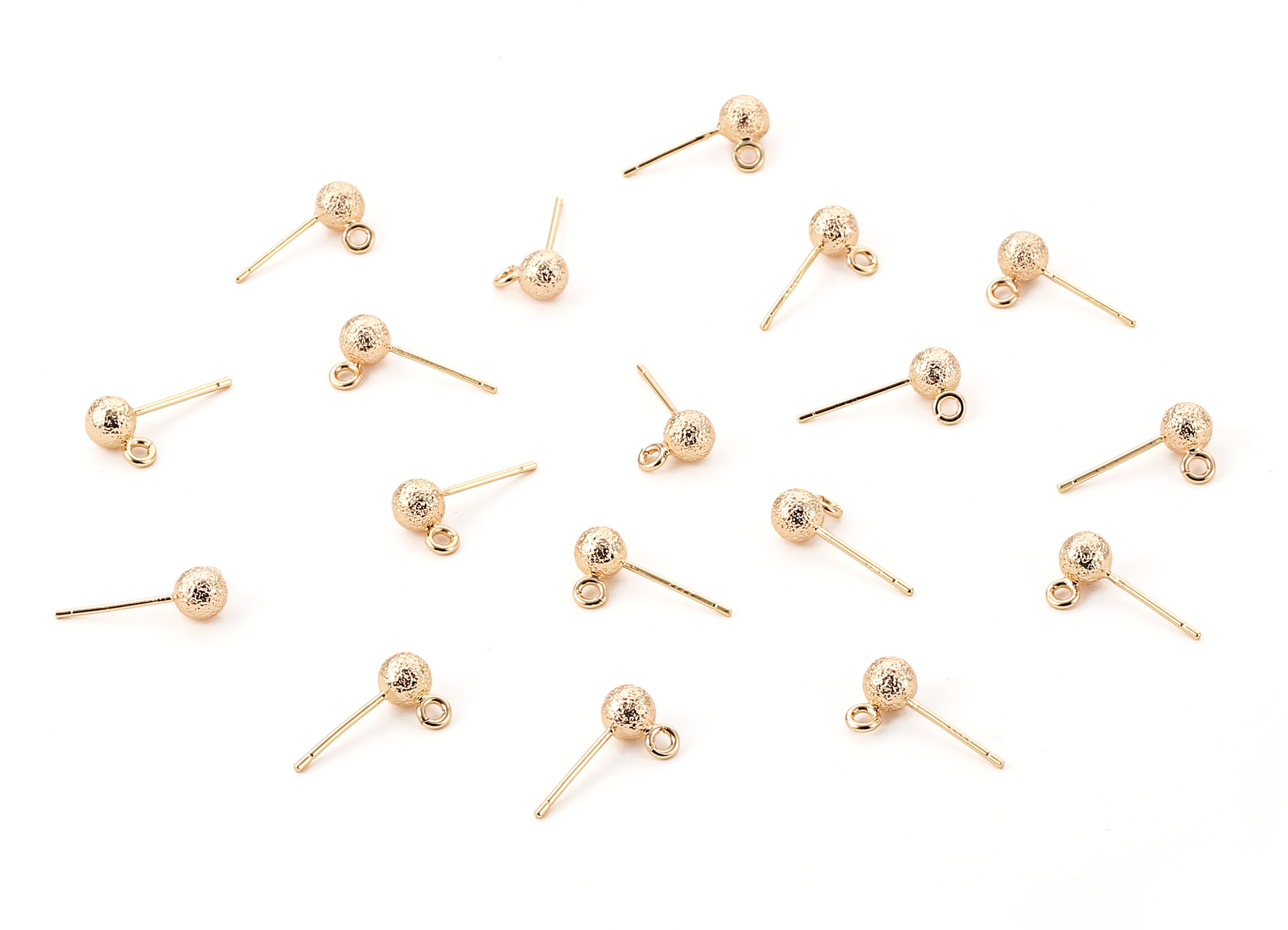 Brass Earring Post With Ball Pad Studs Brass Ball Posts - Etsy