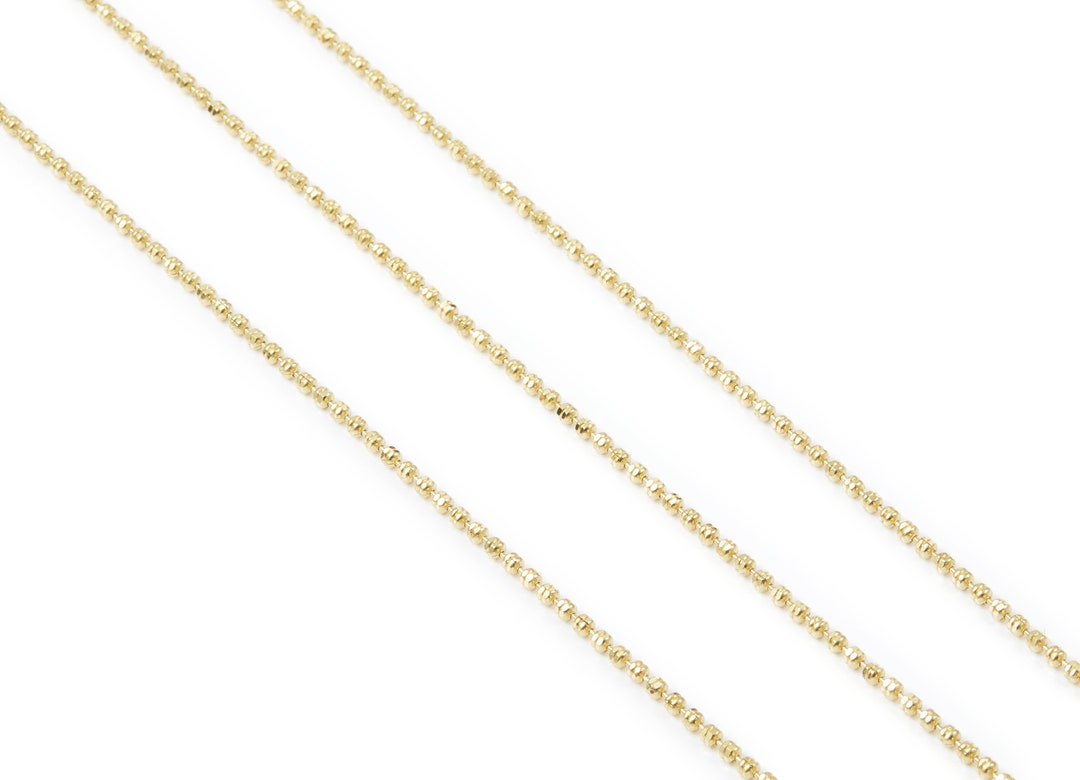 Faceted Tiny Ball Chain Raw Brass Chain Brass Faceted Ball Chain Beaded ...