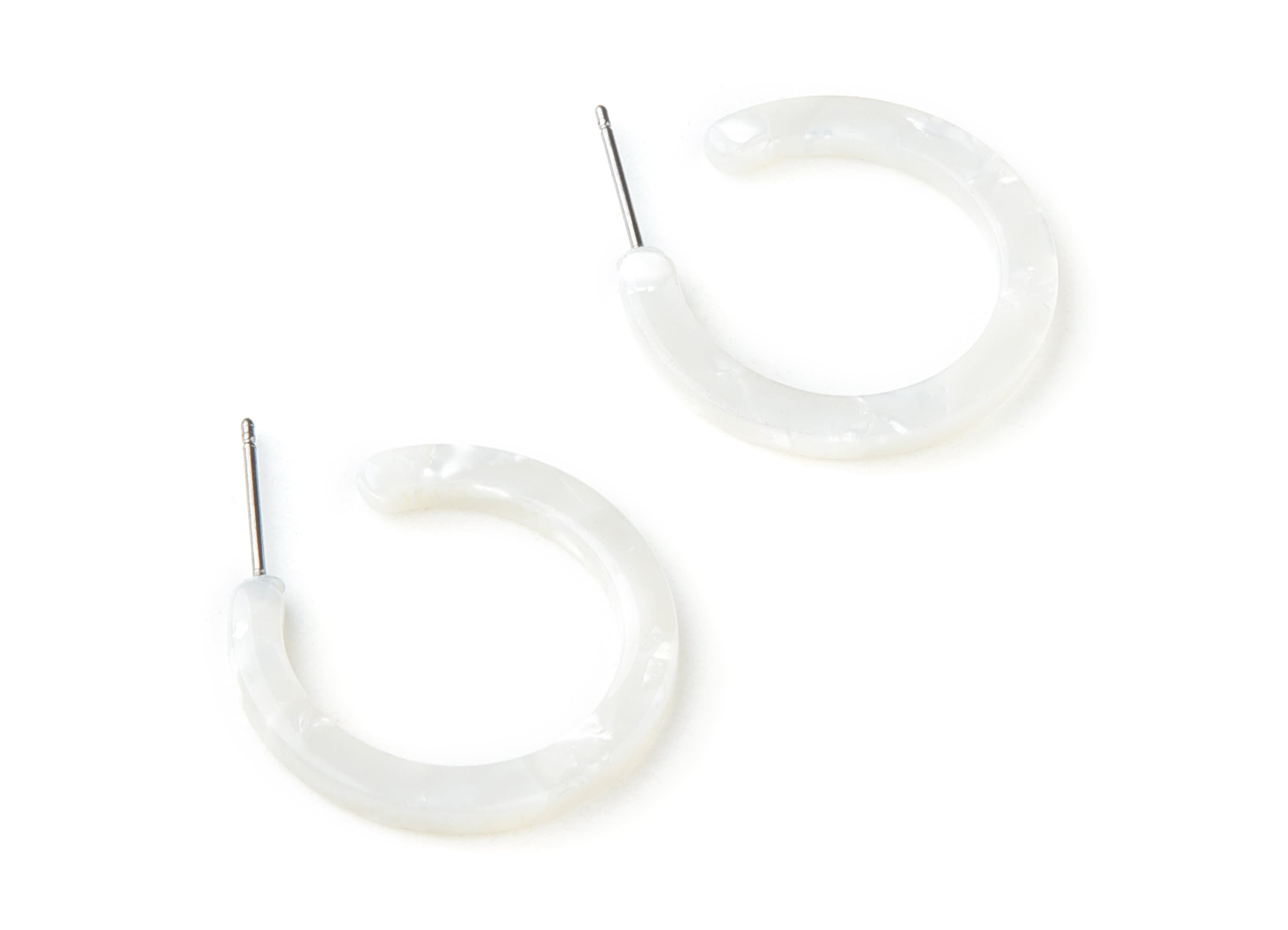 Open Hoop Earrings Stud 1 inch Hoop Earring Ivory Acetate | Etsy