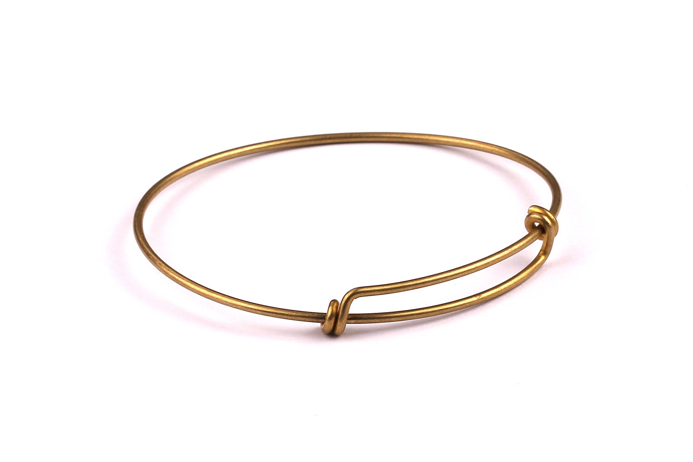 Adjustable Bangle Bracelet Raw Brass Bracelet Double Loops - Etsy