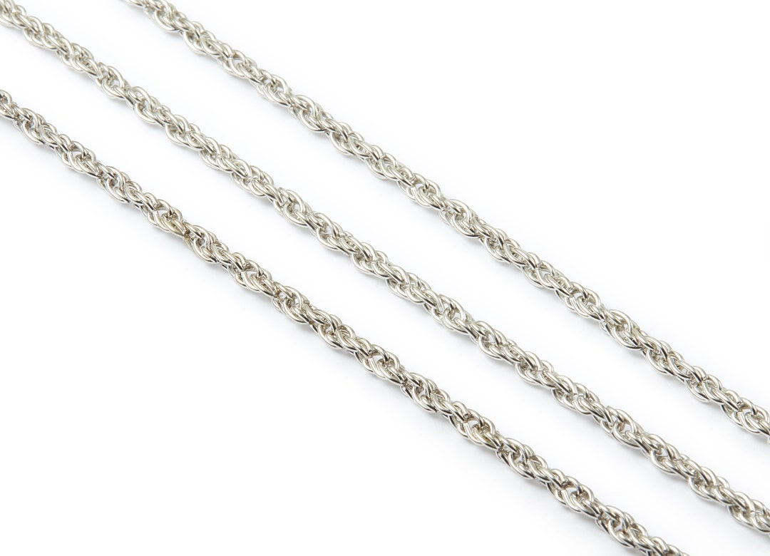 Rope Chain silver Tone Plated Iron Chain Unsoldered Rope - Etsy