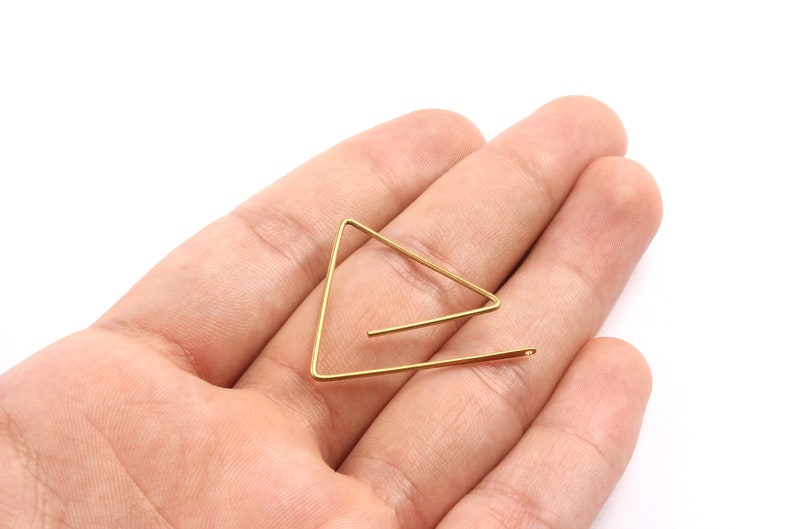 Brass Earring Wire - Raw Brass Triangle Ear Wire - Earring Findings ...