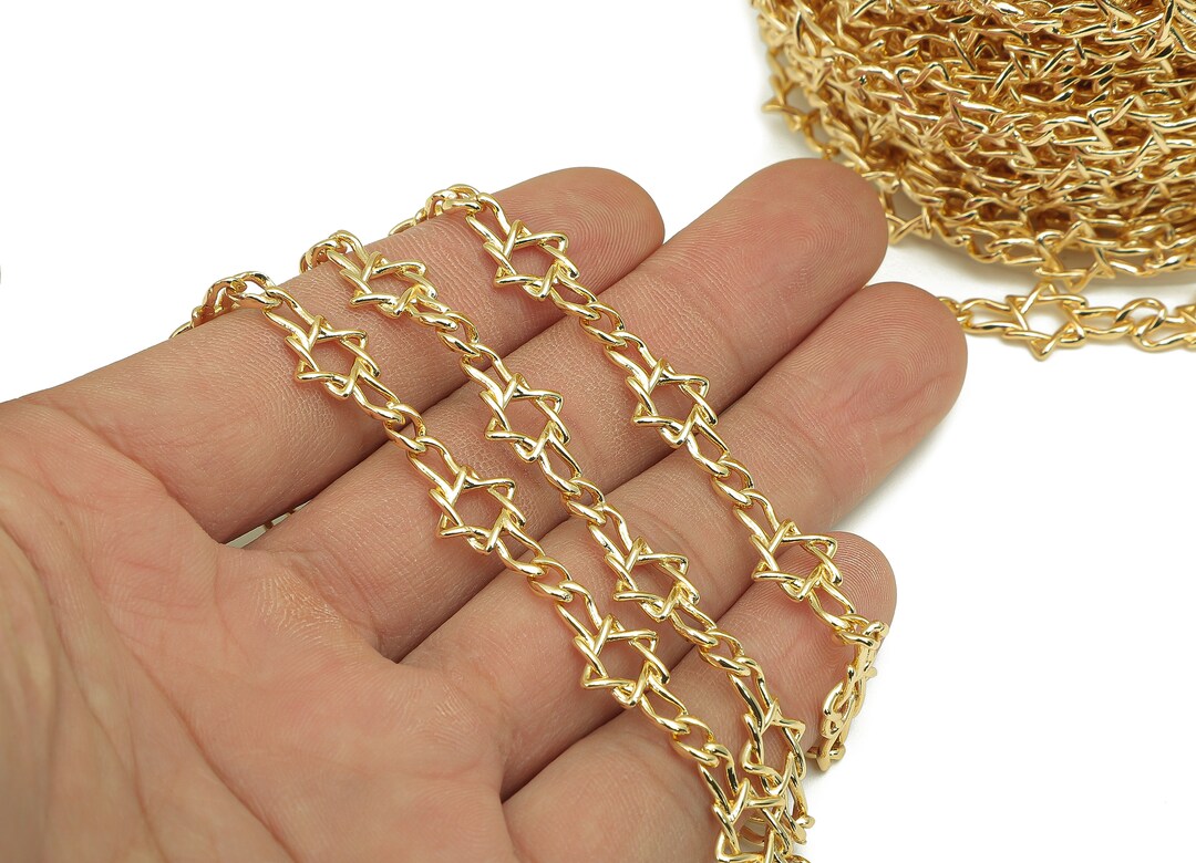 Brass Butterfly Chain - Gold Butterfly Chain - Butterfly Curb Chain ...