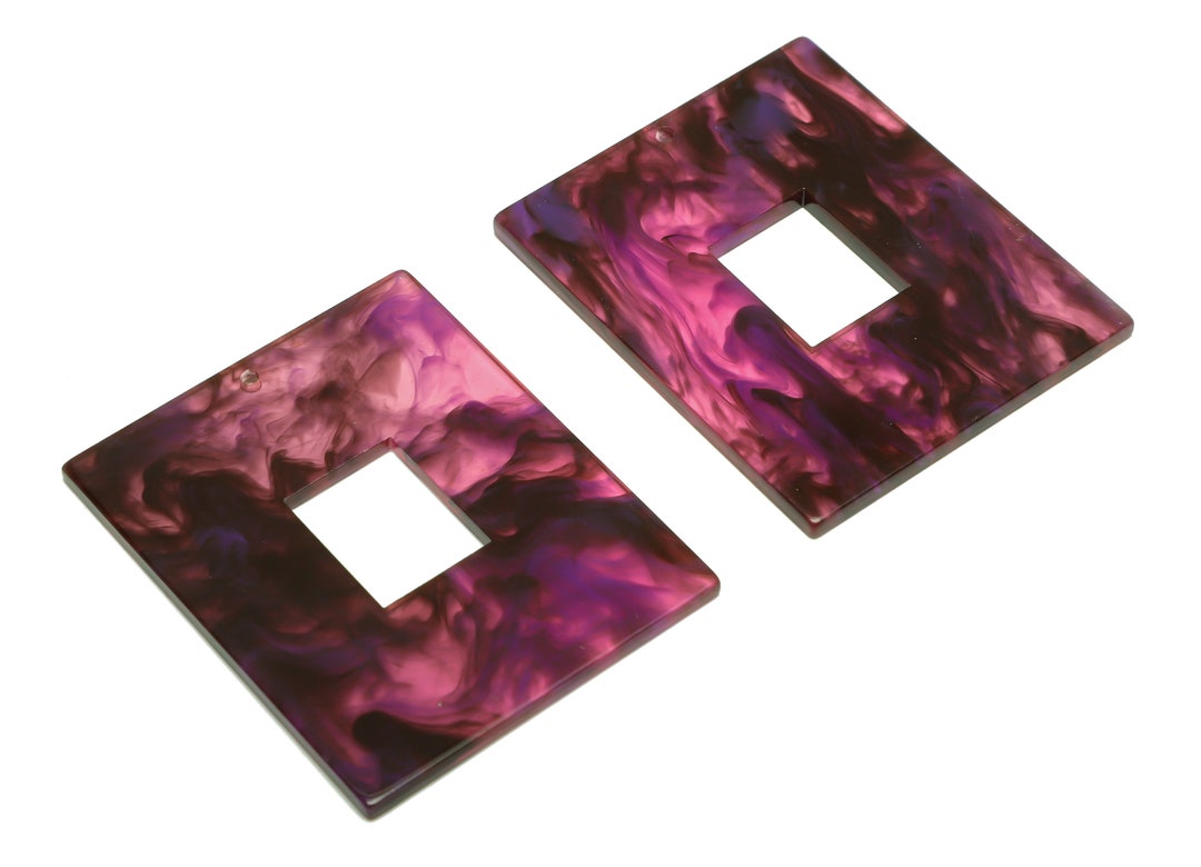 Acrylic Rectangle Charm - Rectangle Mix Color Pendant - Acrylic Earring ...