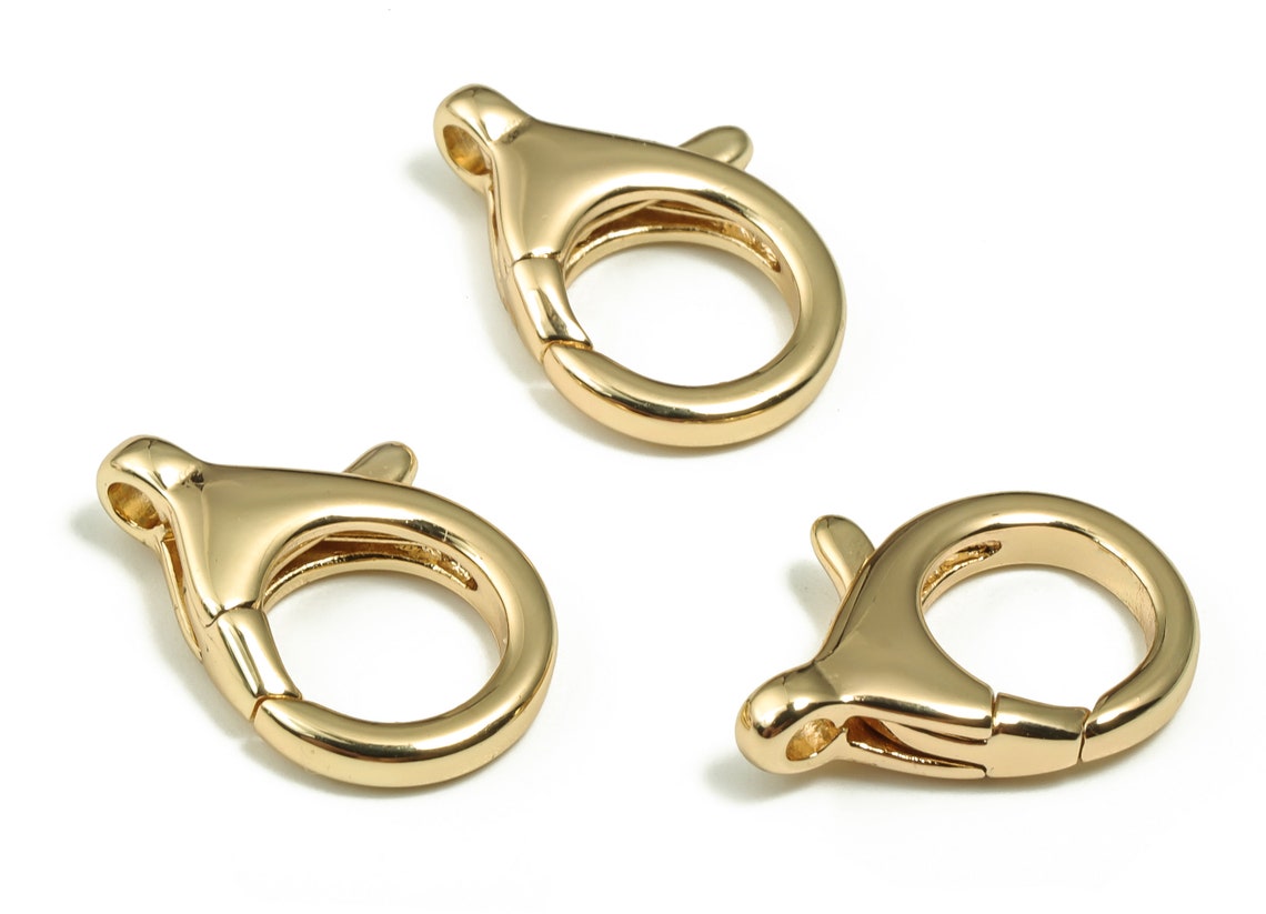 12pcs Clips Parrot Clasp - Gold Lobster Clasps - 18K Real Gold Plated ...