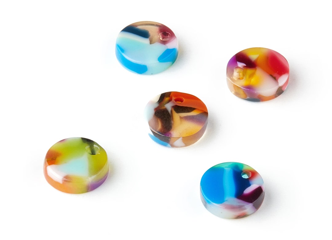 Acrylic Round Earring Charms - Circle Shaped Pendant - Earring Finding ...