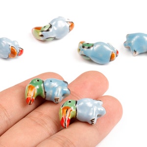 Glazed Ceramic Bird Beads - Carved Bird Beads - Handmade Beads ...