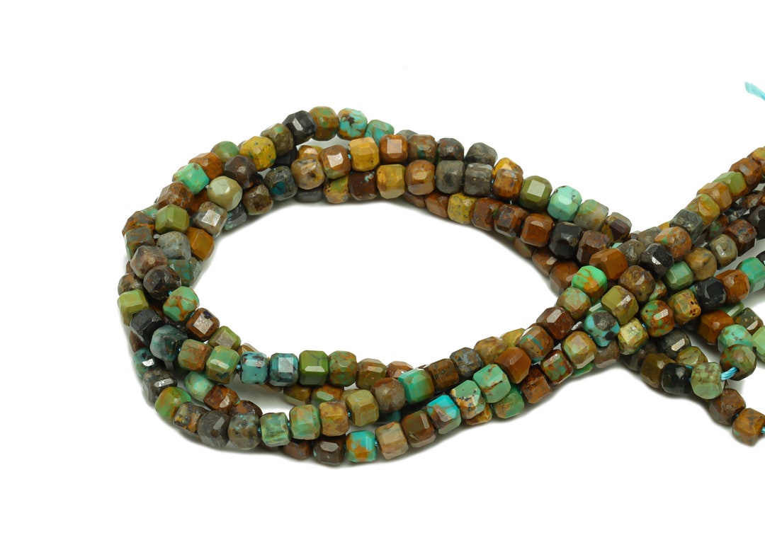 3mm Turquoise Cube Beads - Crystal Beads - Gemstone Turquoise Beads ...