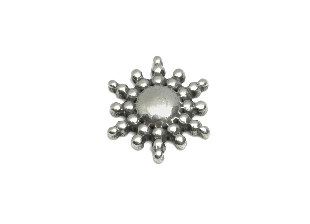 Stainless Steel Sunburst Charm - Steel Mini Sunshine Charm - Vintage ...