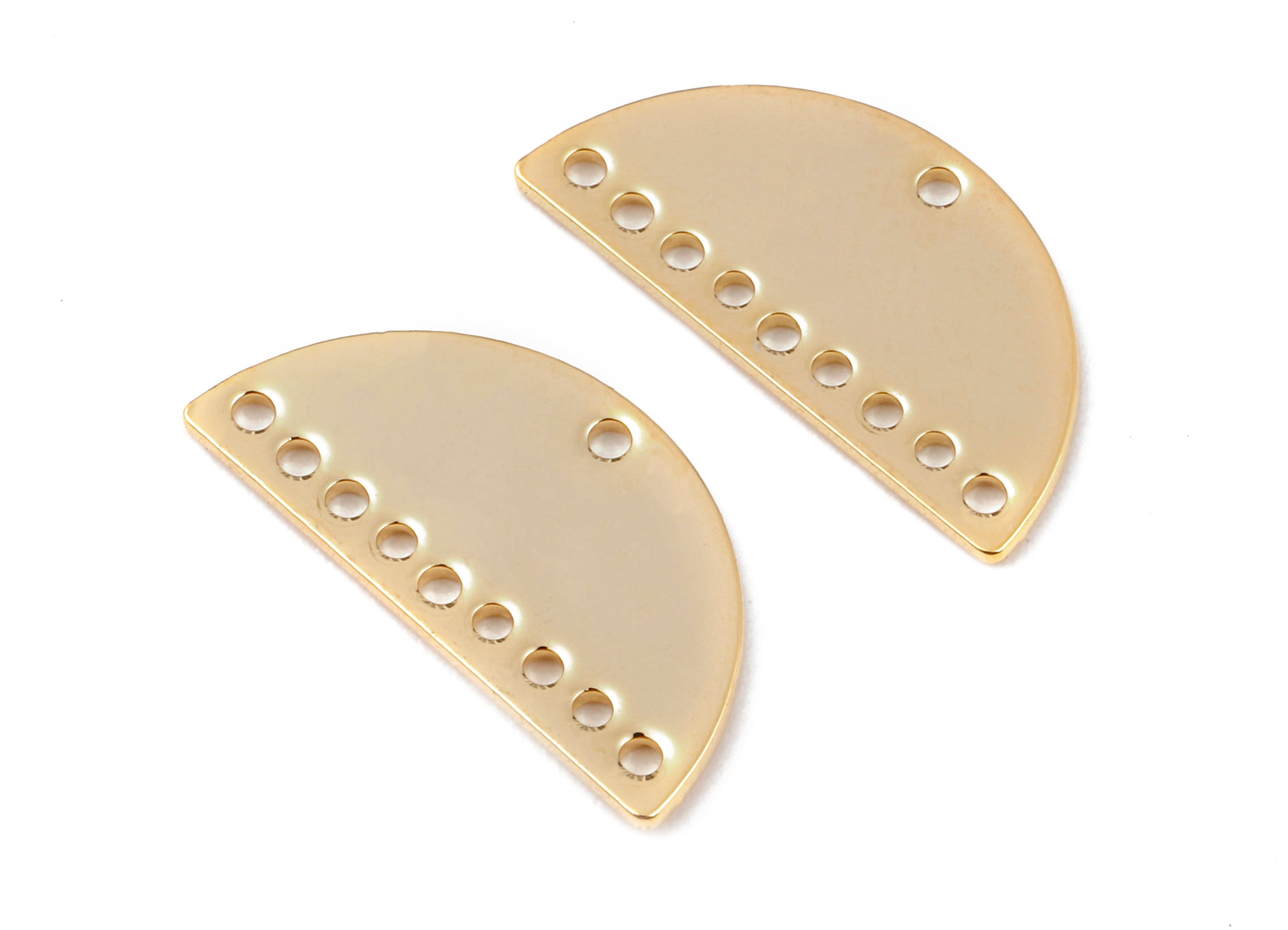 Brass Half Moon Connectors Brass Semicircle Connectors 18K - Etsy