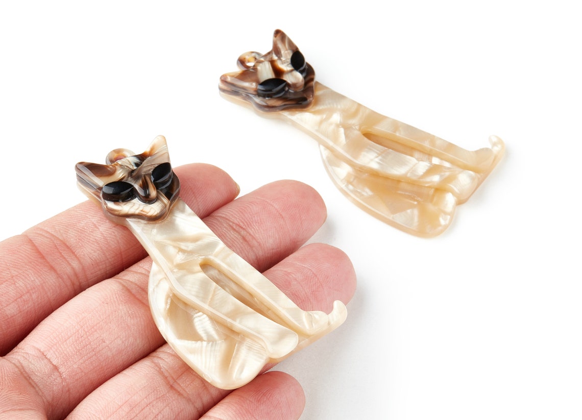 Acrylic Celluloid Acetate Charm Cat Shaped Keychain Pendant - Etsy