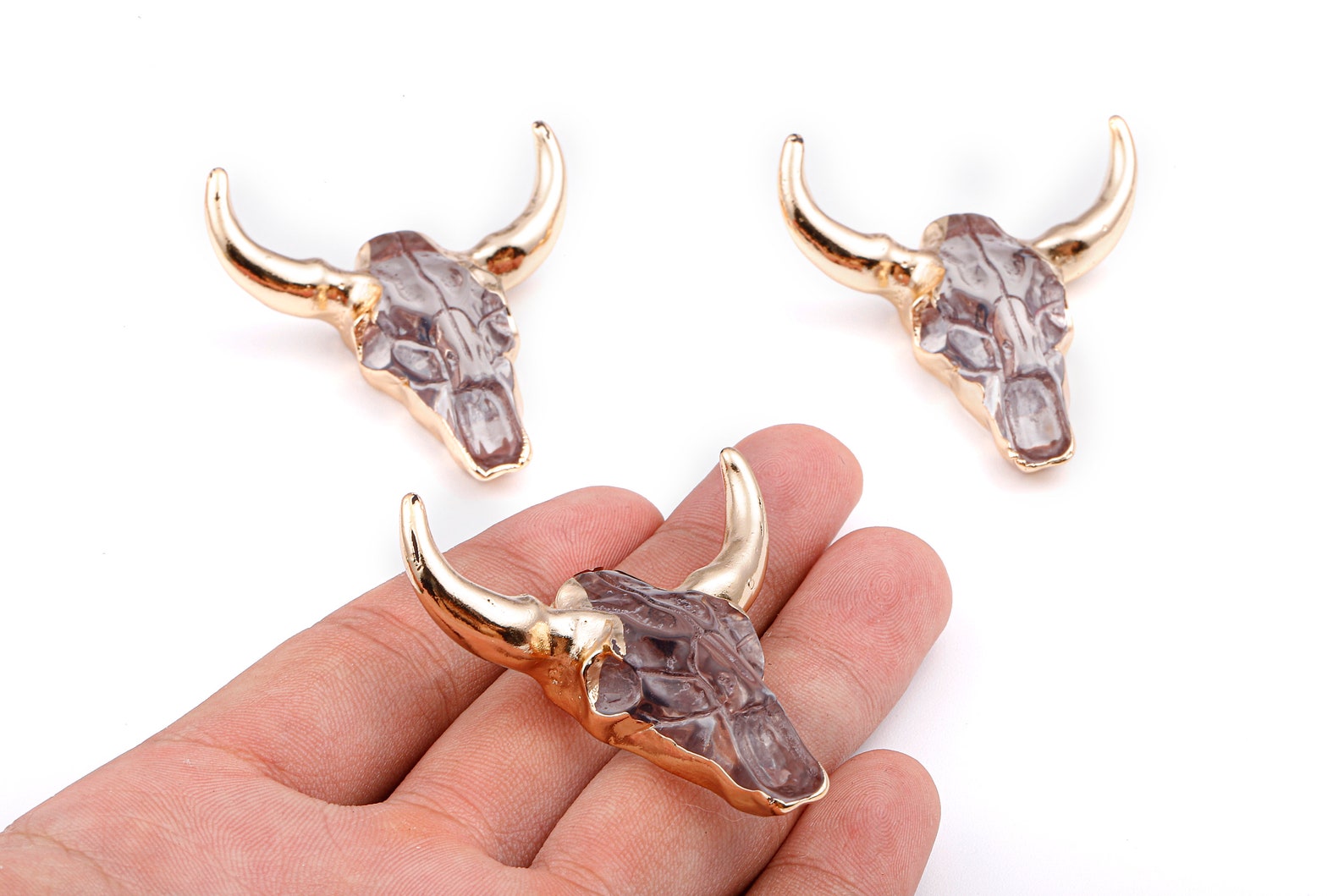 Resin Bull Charms Buffalo Cattle Skull Pendant Resin Horn | Etsy