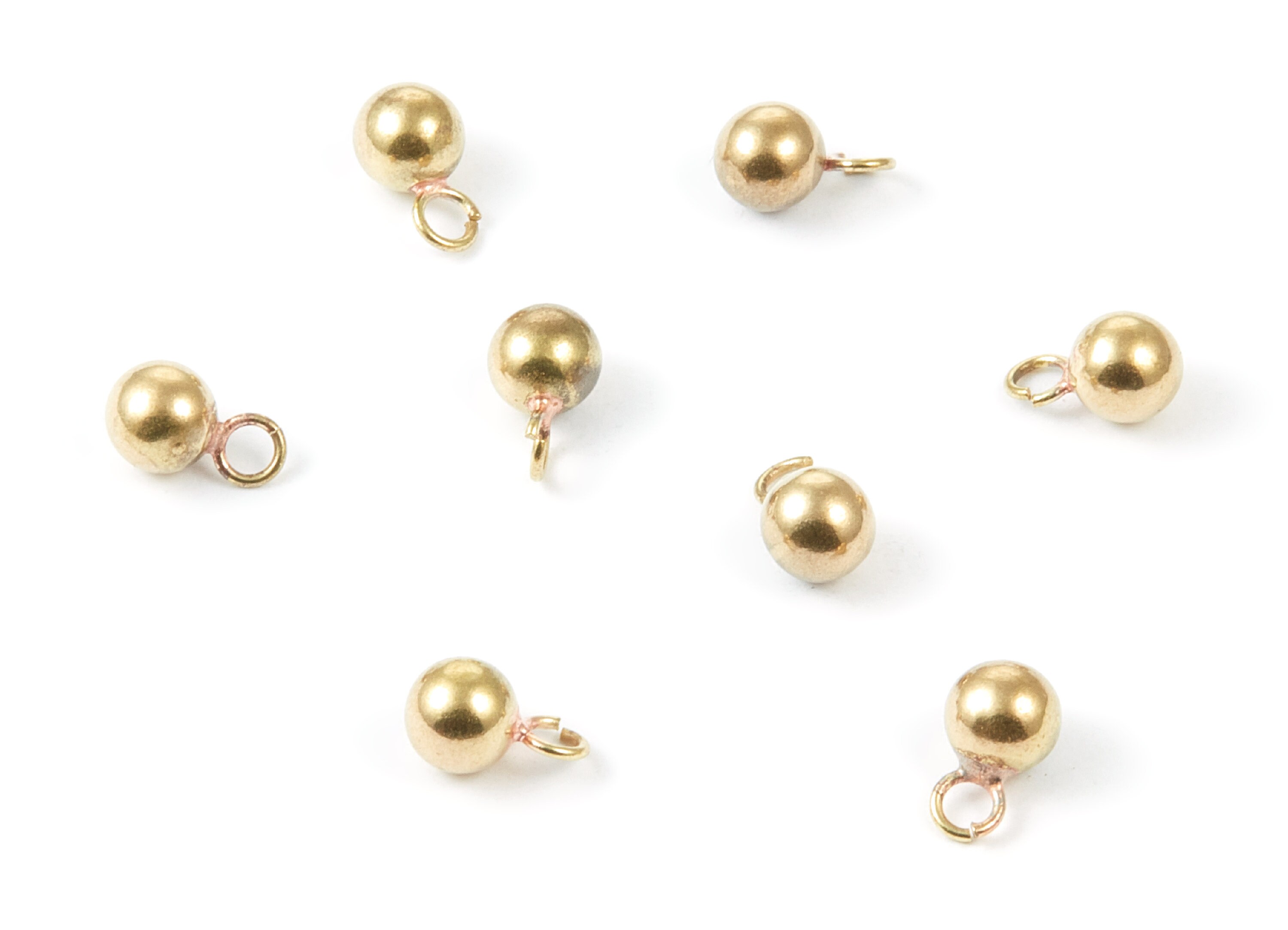 Brass Ball Charms - 6.0 Raw Brass Ball Charms With 1 Loop - Earring ...
