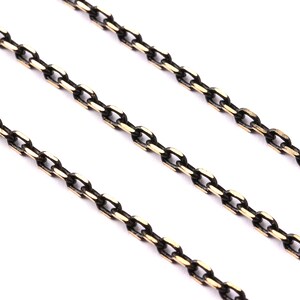 Faceted Soldered Flat Cable Chain - Brass Chain - Antique Brass Faceted ...