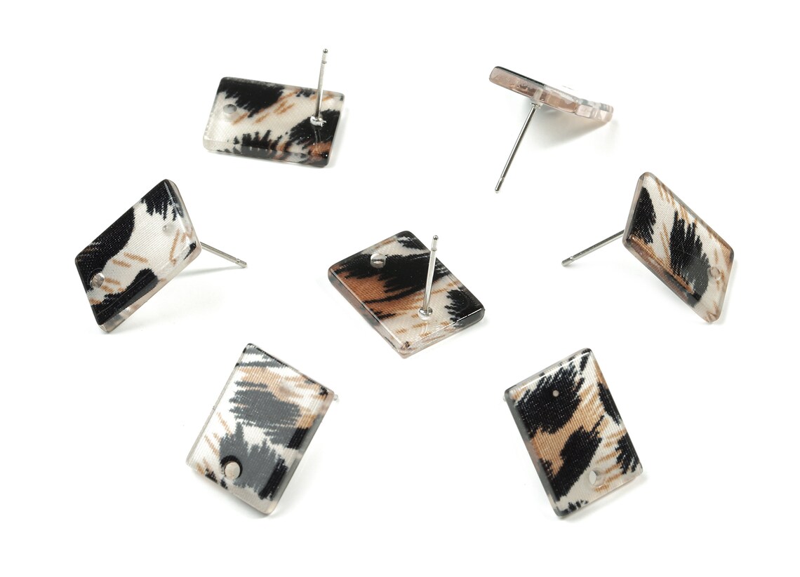 Acetate Rectangle Earring Stud Rectangle Earring Post and - Etsy