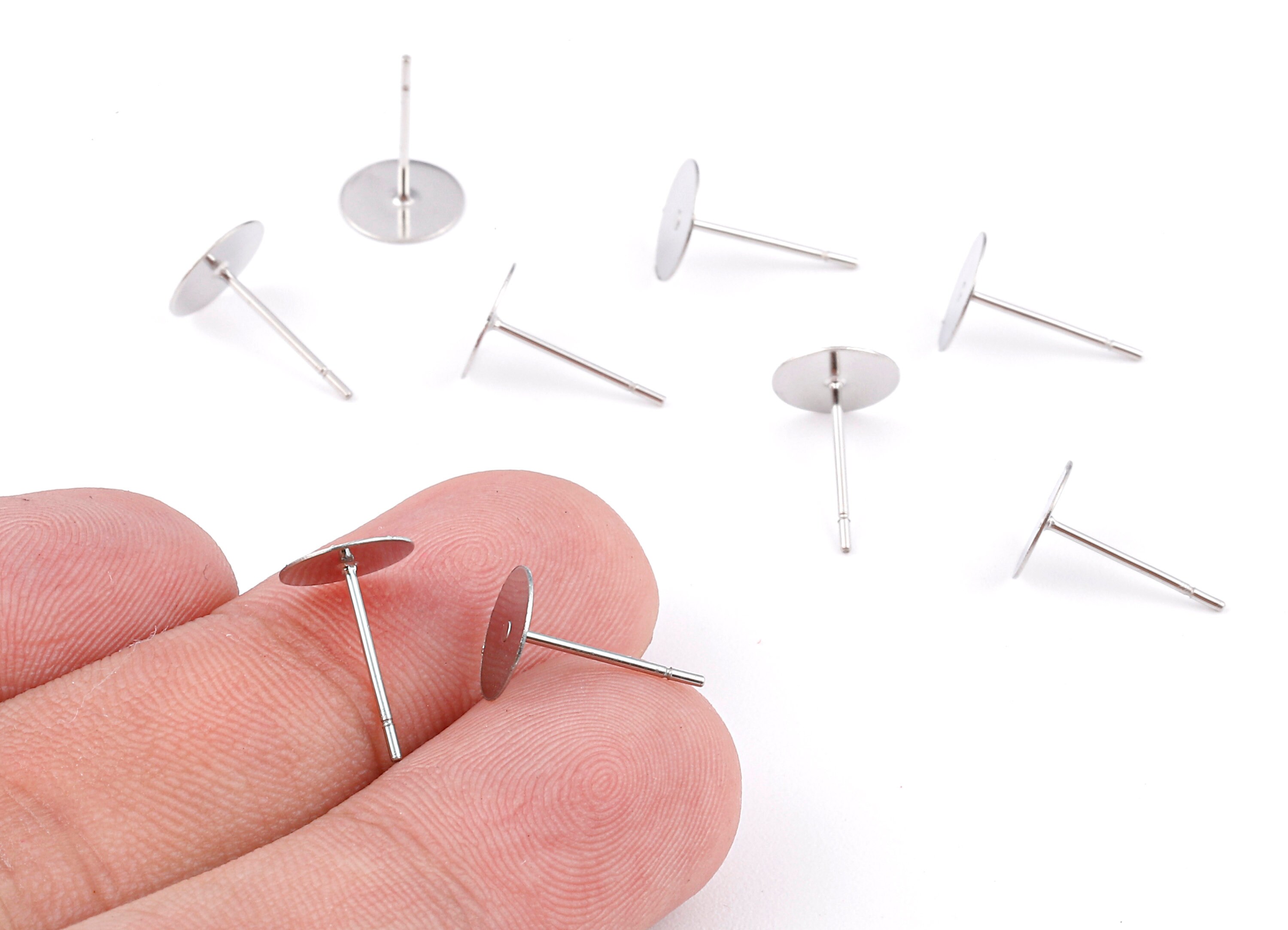 8x12mm Earring Stud Posts Surgical Grade Stainless Steel | Etsy