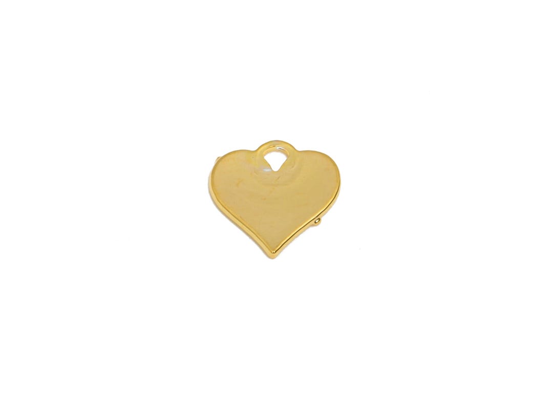 Gold Brass Heart Tag - Extender Chain Ends - Bracelet Chain Ends Tags ...