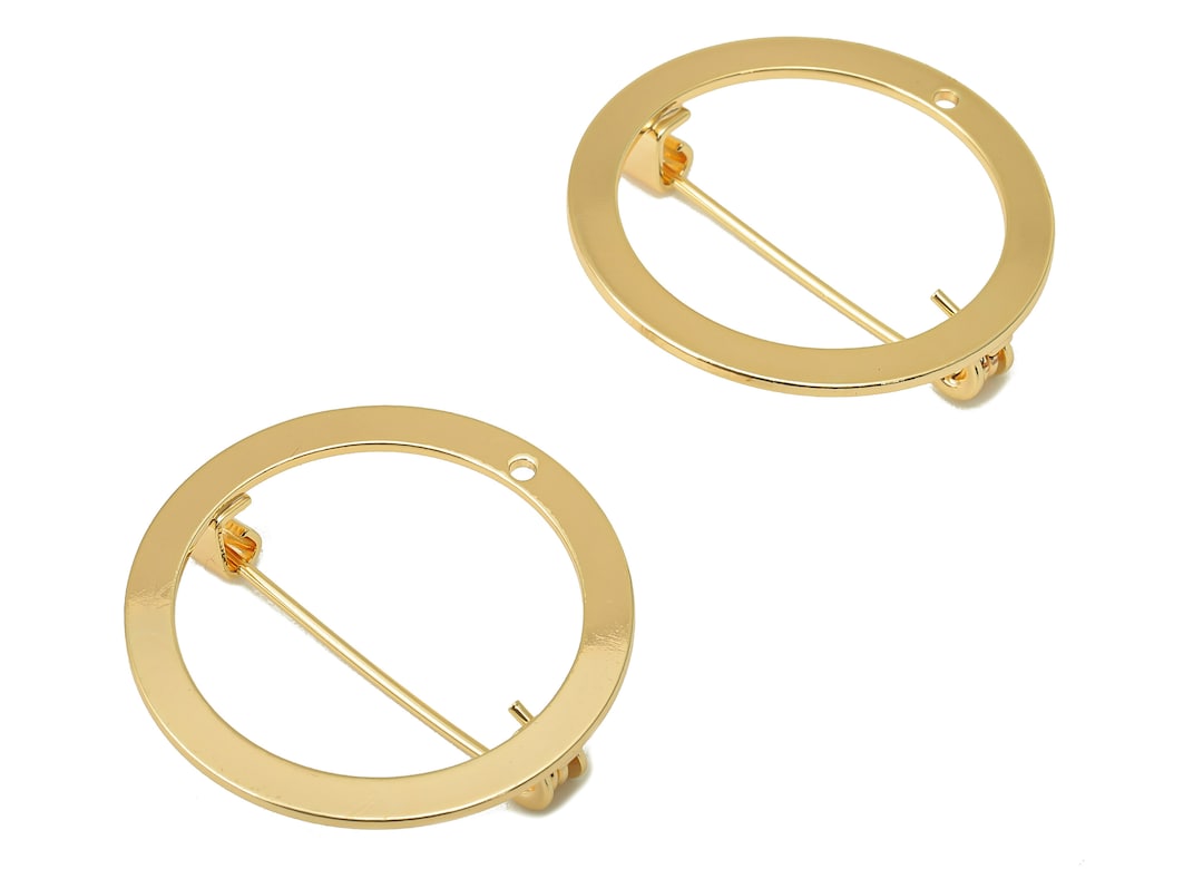 Brass Brooch Pins - Brass Back Base Safety Pin - Earring Finding ...