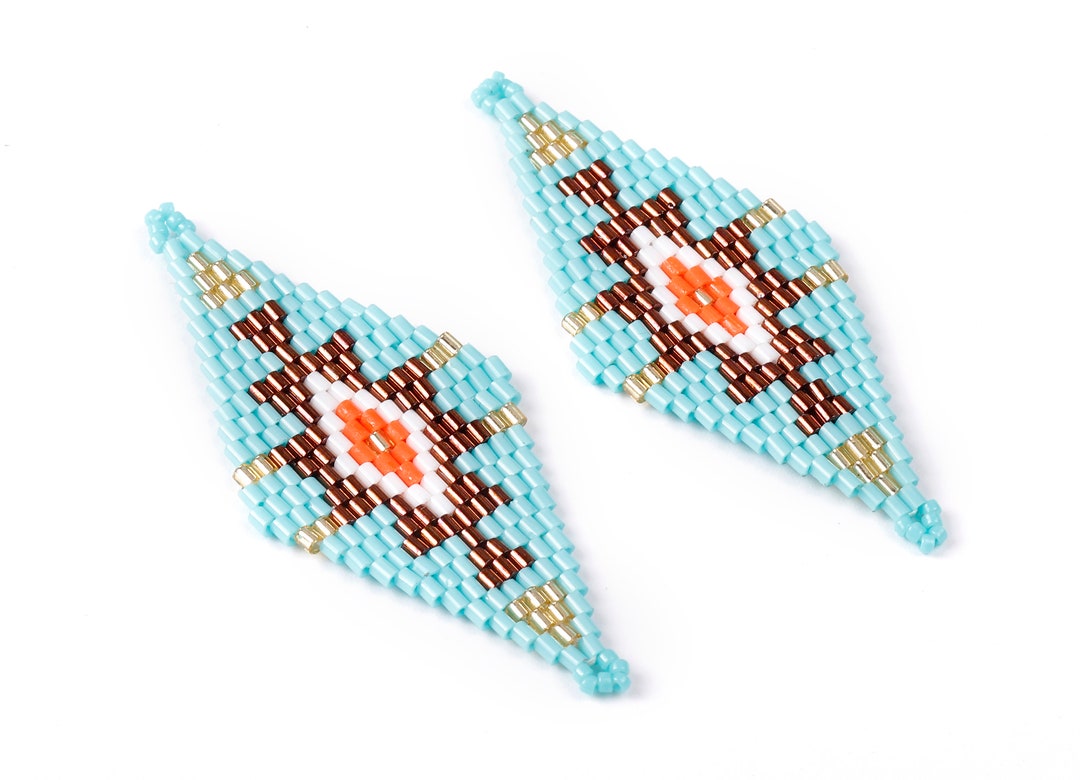 Toho Beaded Rhombus Charms - Japanese Seed Beads - Handmade Seed Beaded ...