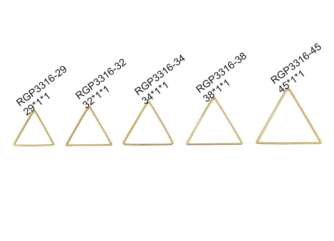 Brass Triangle Connector – Triangular Ring - 18K Gold Plated Brass ...