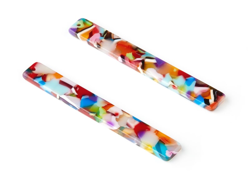 Acetate Stick Charms Bar Earrings and Pendant Earring - Etsy