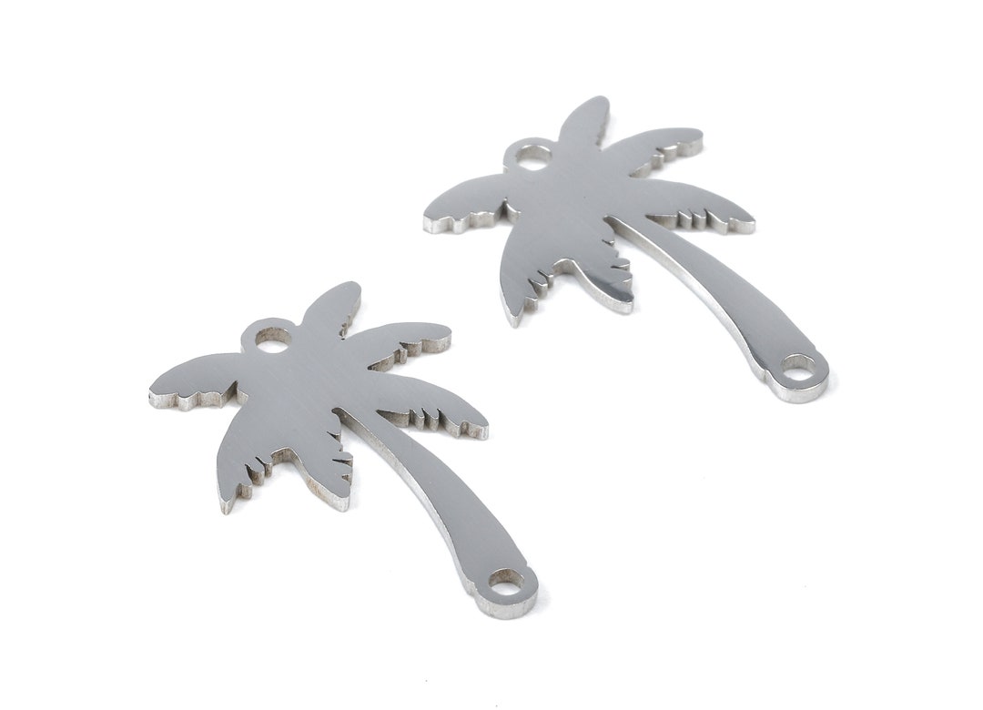 Stainless Steel Coconut Tree Connectors - Bracelet Charms - Coconut ...