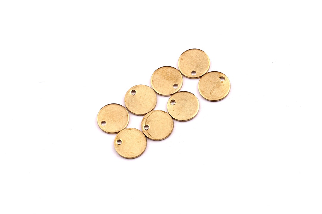 Raw Brass Round Tag- Brass Stamping Tag - Raw Brass Charms - Jewelry ...