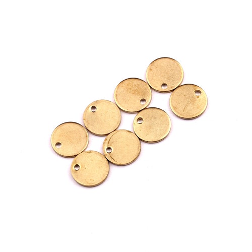 Raw Brass Round Tag Brass Stamping Tag Raw Brass Charms - Etsy