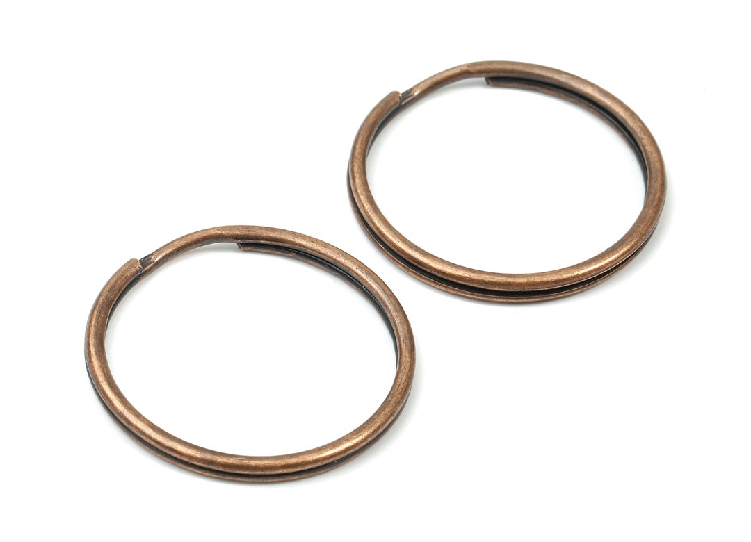 Antique Copper Metal Key Rings - Split Rings - Circle Key Rings ...