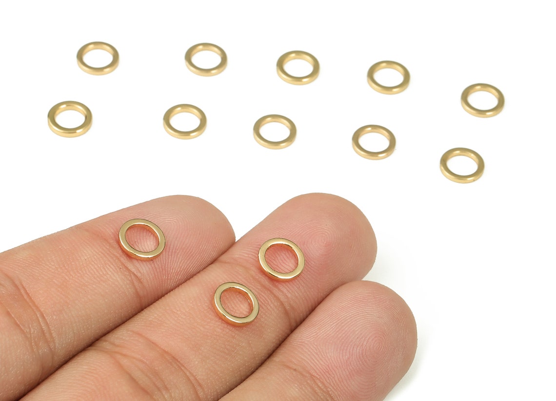 Brass Round Connector - Gold Round Links - Brass Circle Connector - 18K ...