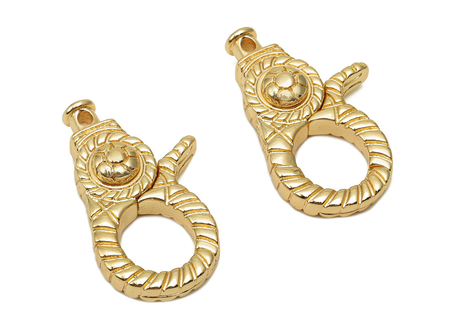 Brass Thick Lobster Clasp - Huge Gold Parrot Clasp - Twisted Buckle ...