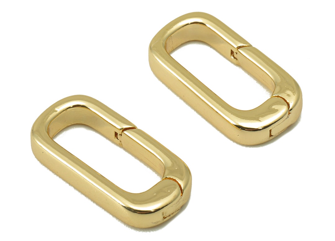 Brass Oval Rectangle Clasp - Brass Thick Hoop Clasp - Brass Hoop Clasp ...