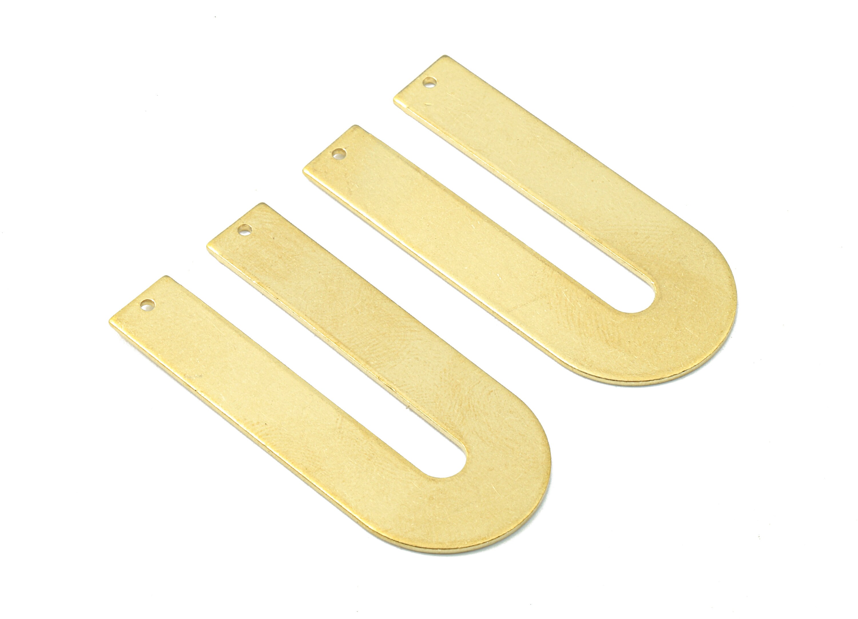 Brass U Connectors - Raw Brass U Pendant - Brass U Necklace - 2 Holes ...