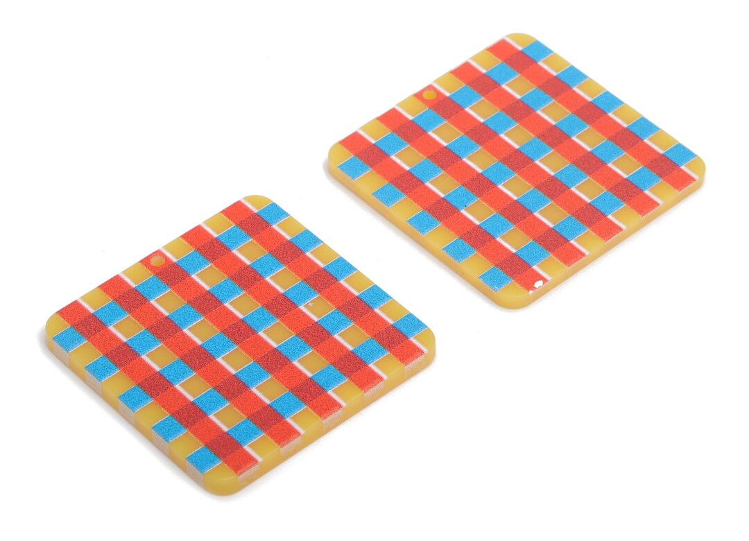 Acrylic Square Earring Charms - Acrylic Lattice Pendant - Jewelry ...